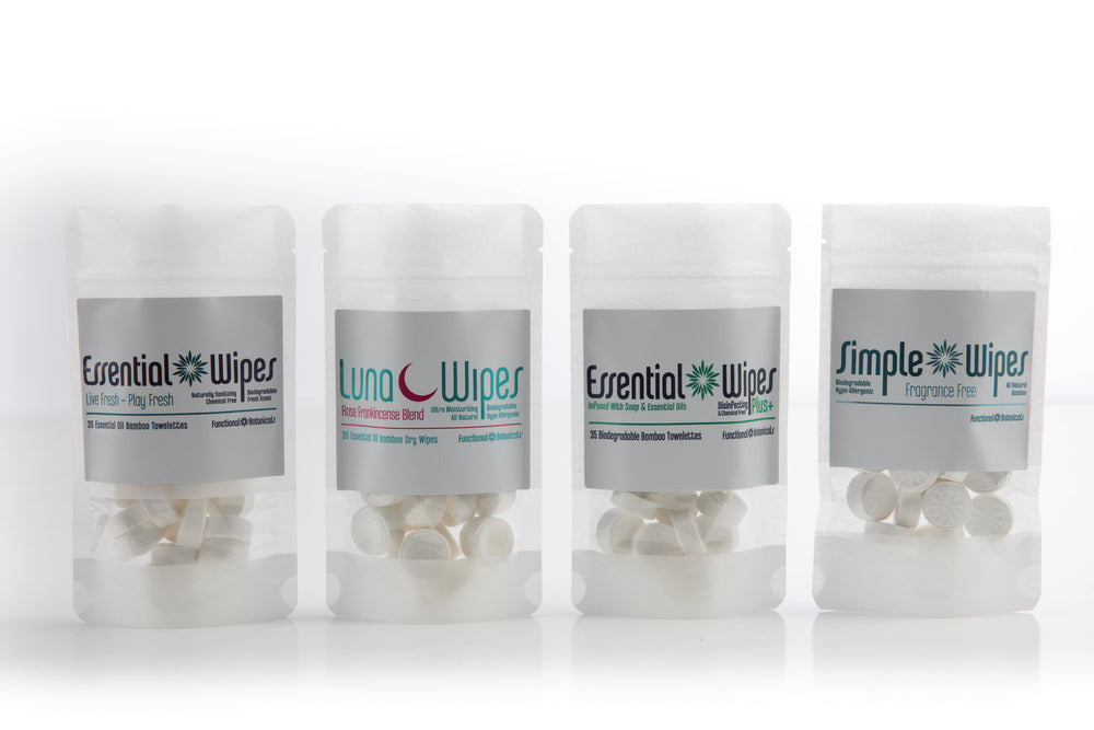 Essential Oil Bamboo Dry Wipes | Functional Botanicals